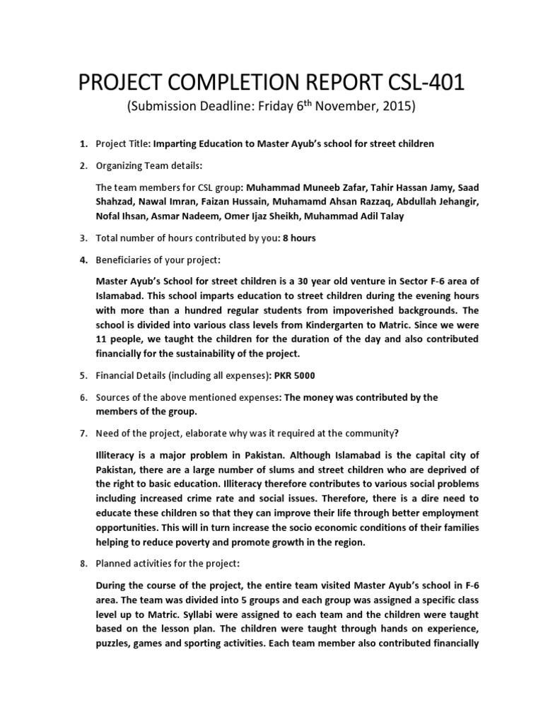 CSL Project Report | PDF | Society | Economies