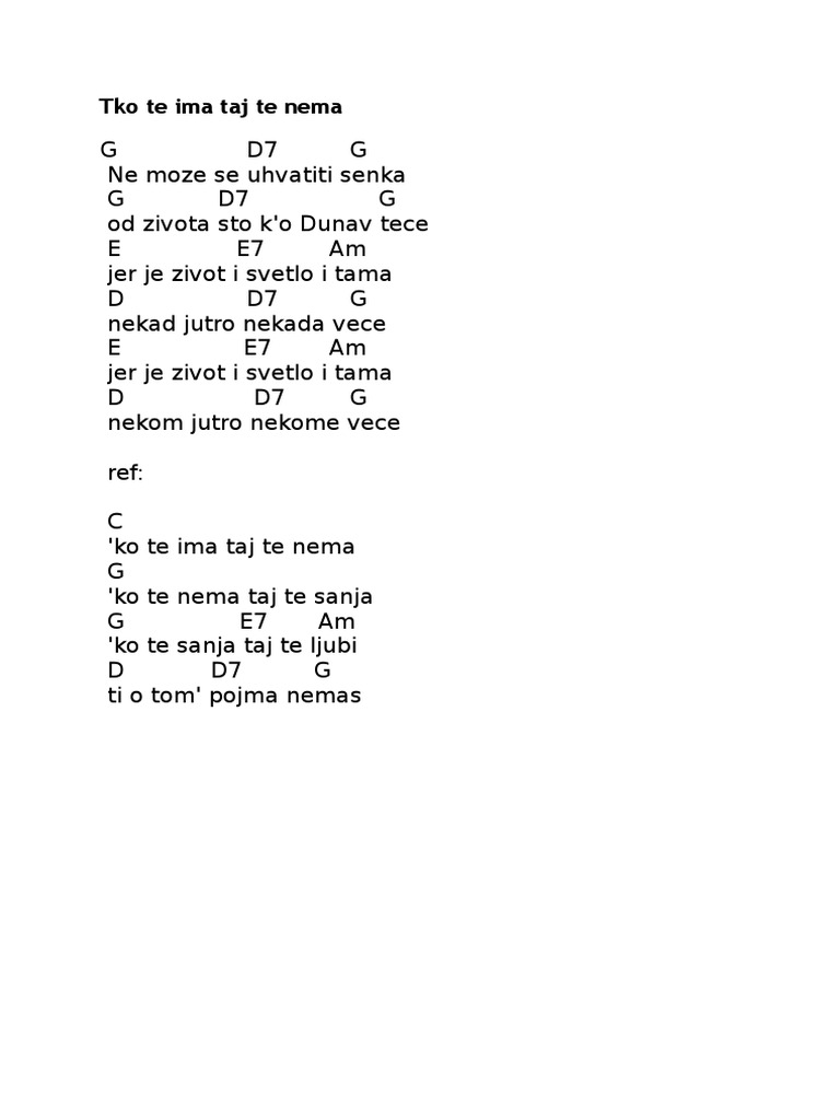 Tko Te Ima Taj Te Nema | PDF