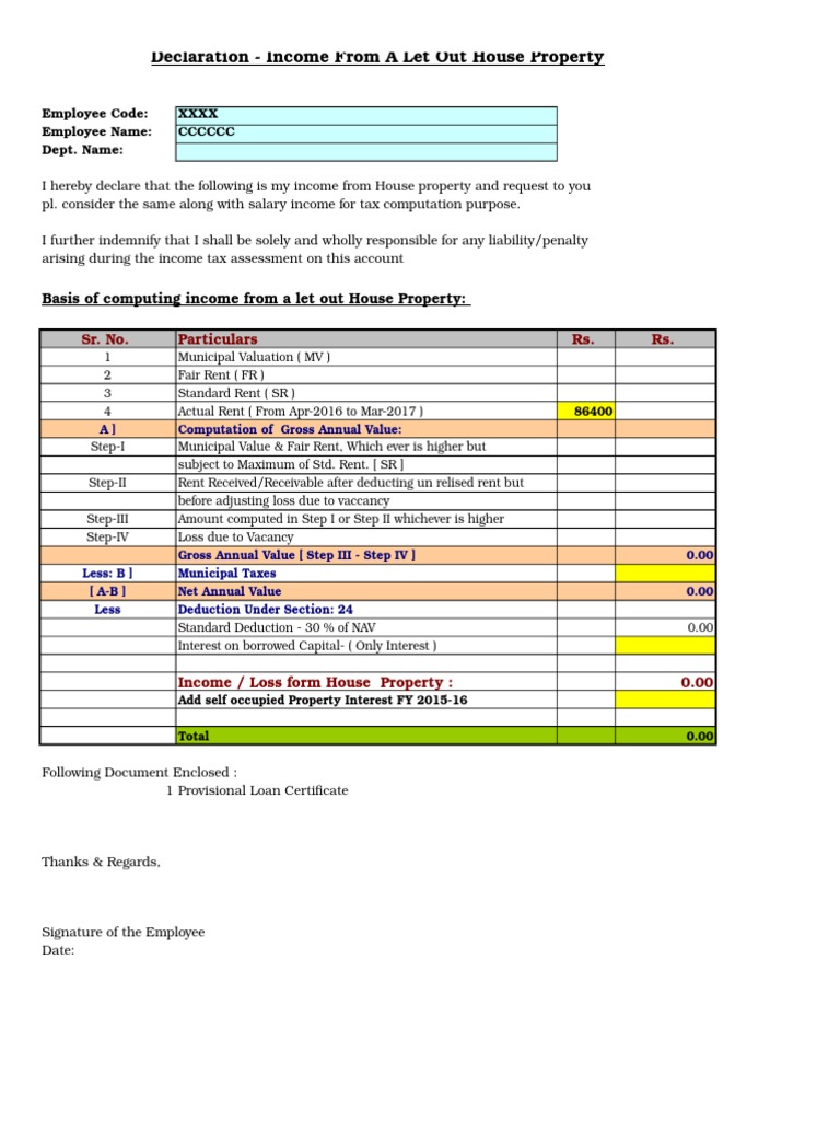 Income Let Out House Property 2016 2017 | PDF