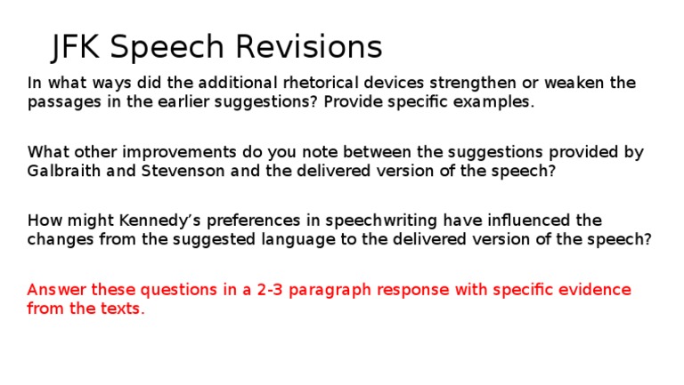 JFK Speech Rhetorical Analysis | PDF | Language Arts & Discipline