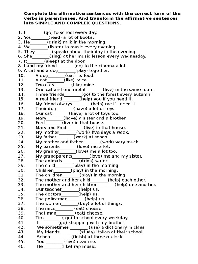 Simple Present Exercises | PDF