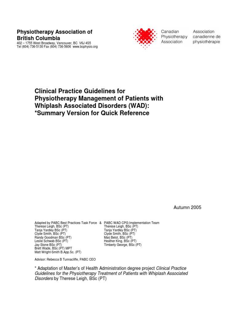 Wad Guidelines | PDF | Physical Therapy | Evidence Based Medicine