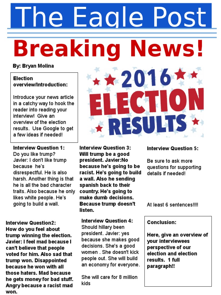 Election Results Newsletter Template - Bryan Molina Hernandez | PDF
