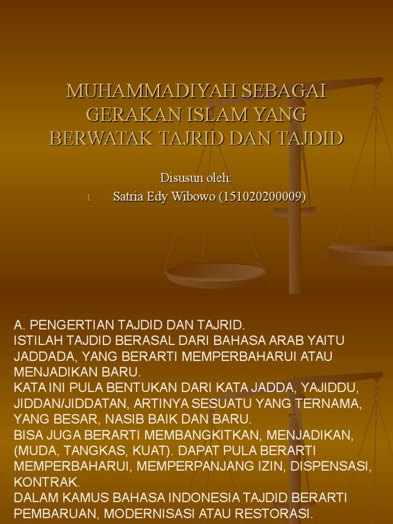 Muhammadiyah Sebagai Gerakan Islam Yang Berwatak Tajrid Dan | PDF | Agama & Spiritualitas