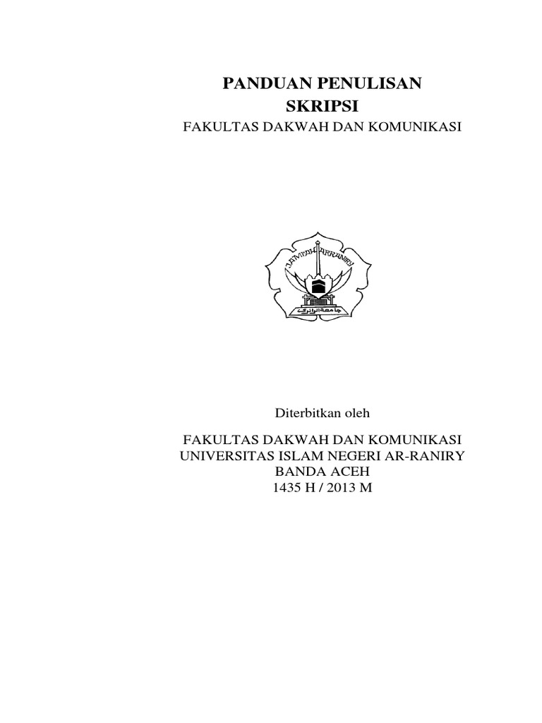 Pedoman Penulisan Skripsi FDK 2013 PDF | PDF