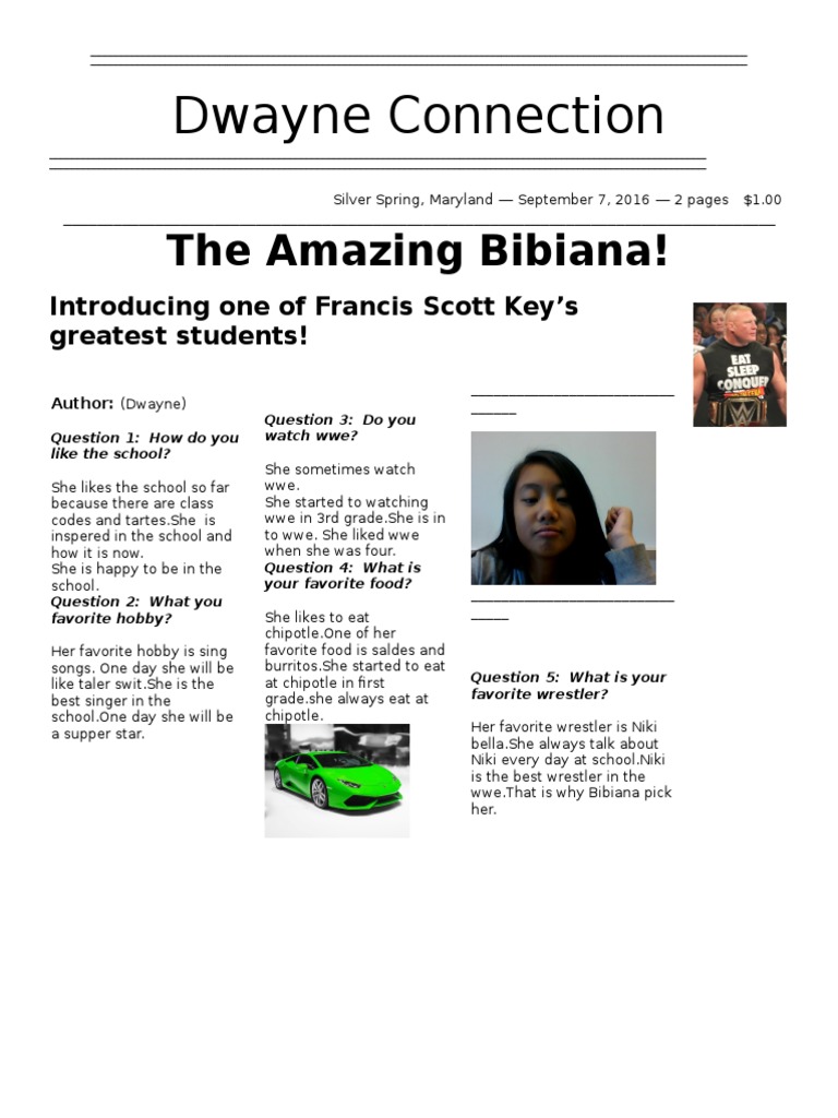 Studentinterviewnewsletter Dwayneporterjr | PDF