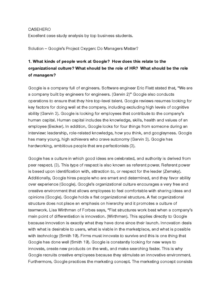 Google Project Oxygen | PDF | Google | Innovation