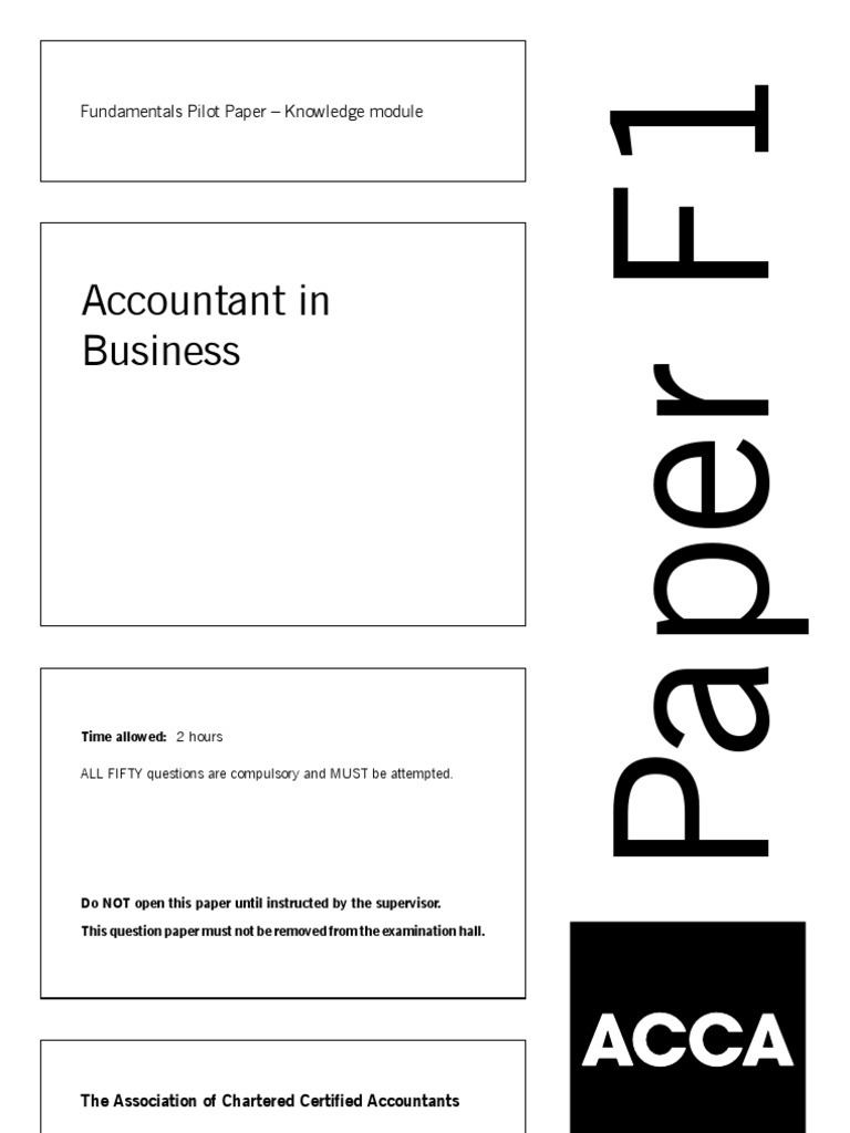 F1 - Past Papers | Audit | Discrimination