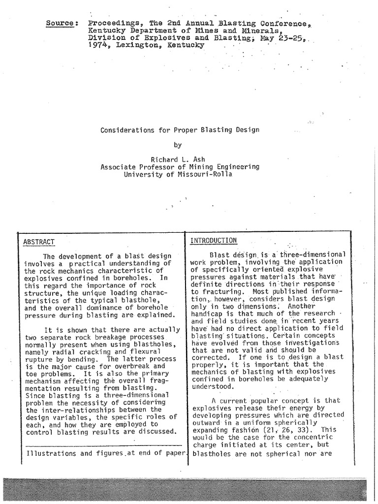 Considerations For Proper Blasting Design | PDF