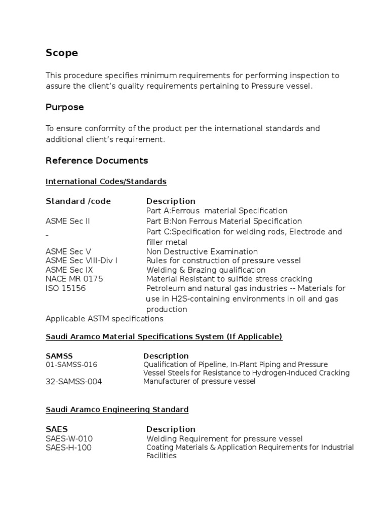 Pressure Vessel | PDF | Specification (Technical Standard) | Welding
