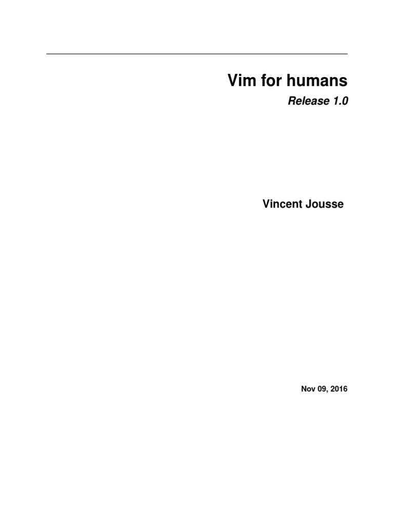 Vim For Humans | PDF | Computer Keyboard | System Software
