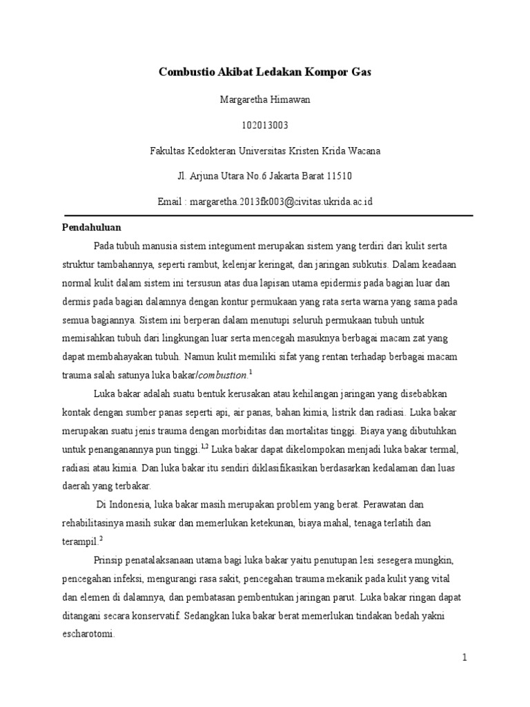 Combustio Akibat Ledakan Kompor Gas | PDF | Sains & Matematika