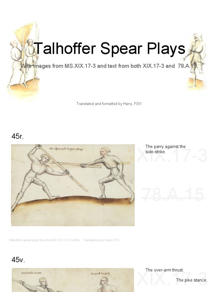 Talhoffer Spear | PDF | Melee Weapons | Combat Sports
