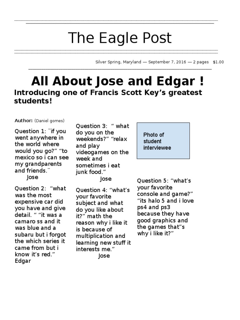 Studentinterviewnewsletter Danielgomes | PDF | Leisure | Computing And ...