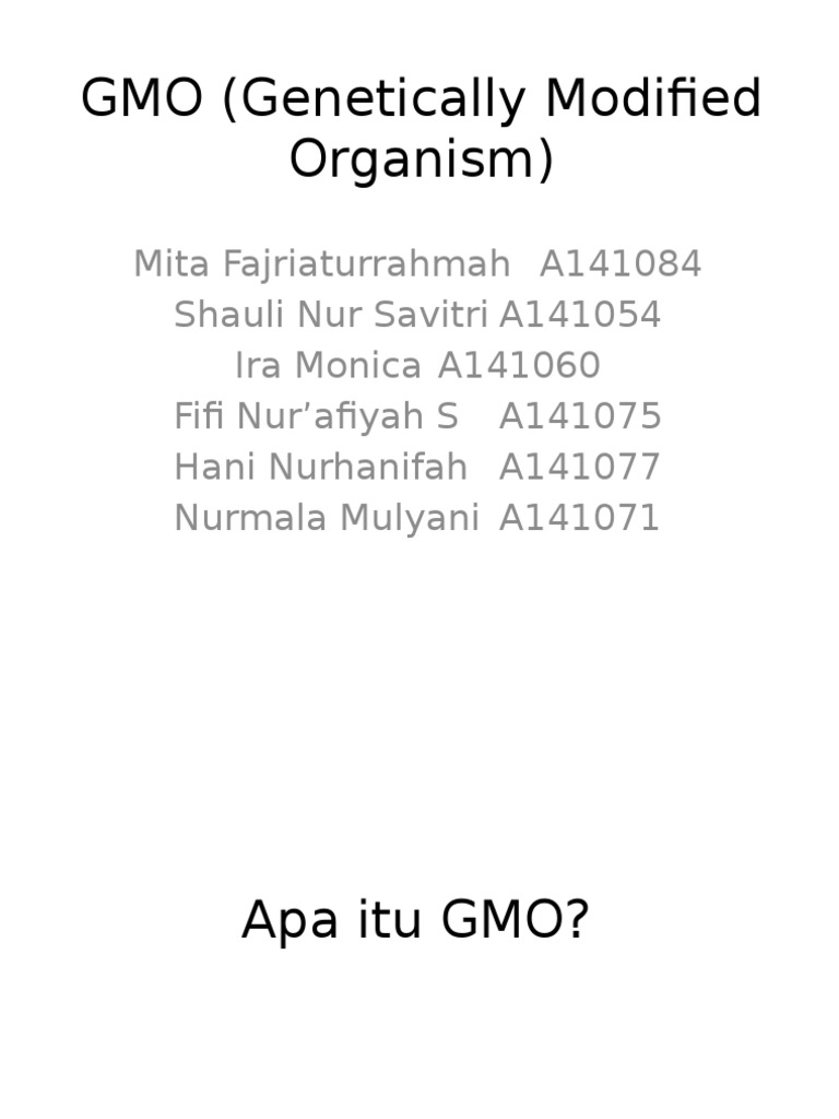 Pengertian dan Contoh GMO | PDF
