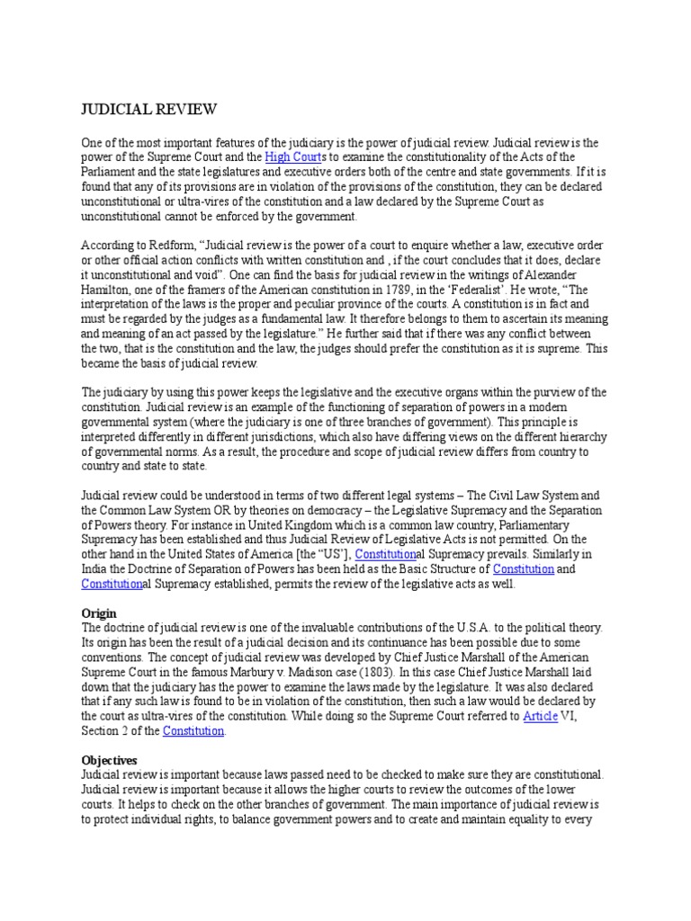 Judicial Review: High Court | PDF | Judicial Review | Supreme Courts