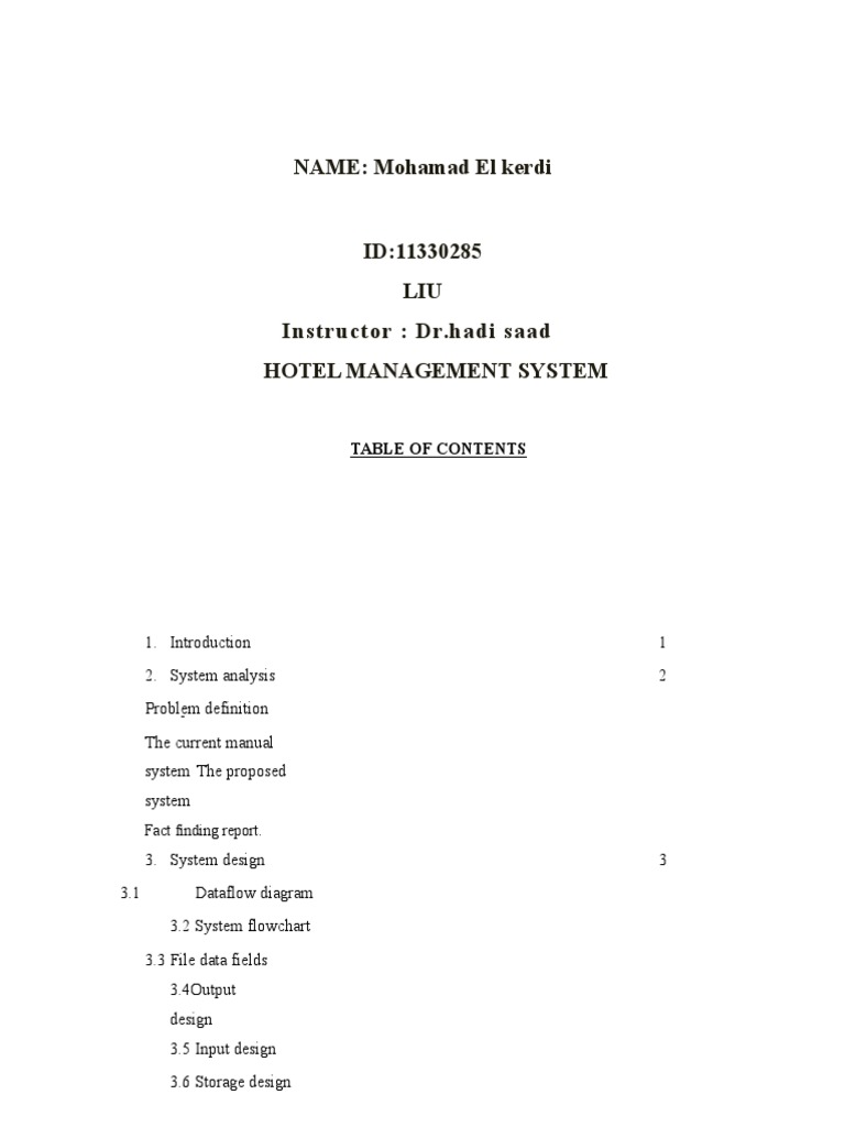 A Sample Hotel Management System Project | PDF | Computer Virus ...