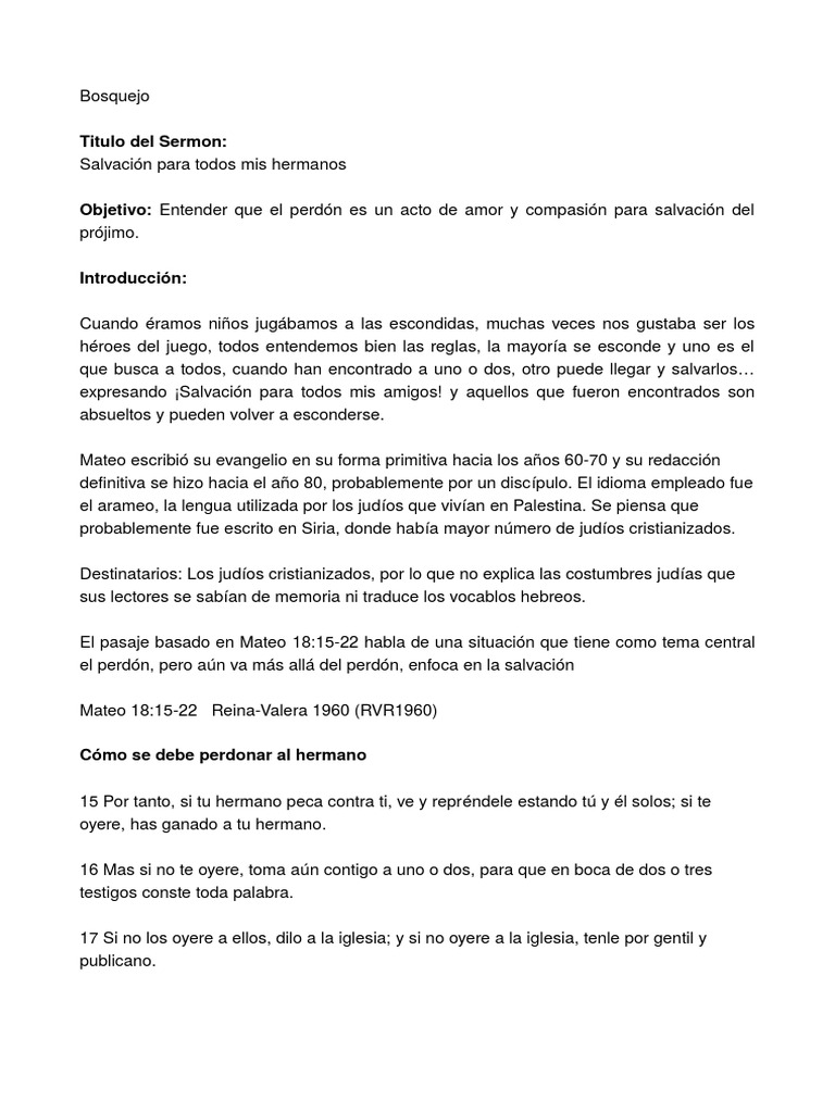 Sermon Tematico | PDF | Perdón | Pecado