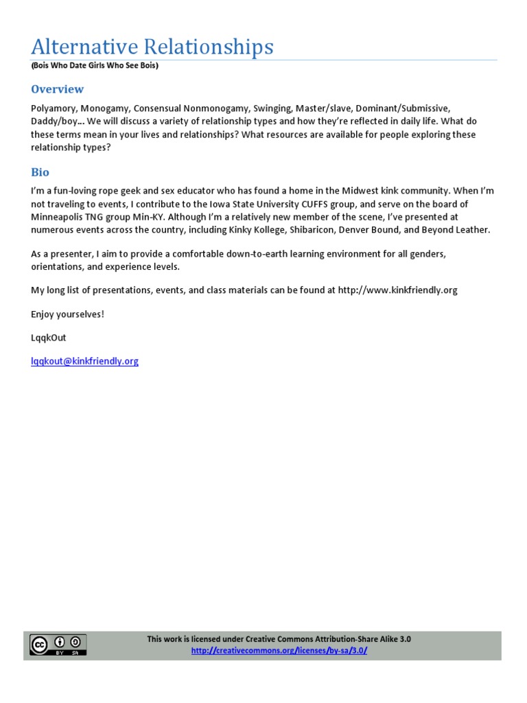 Alternative Relationships Kinkfriendly Org PDF | PDF | Self-Improvement ...