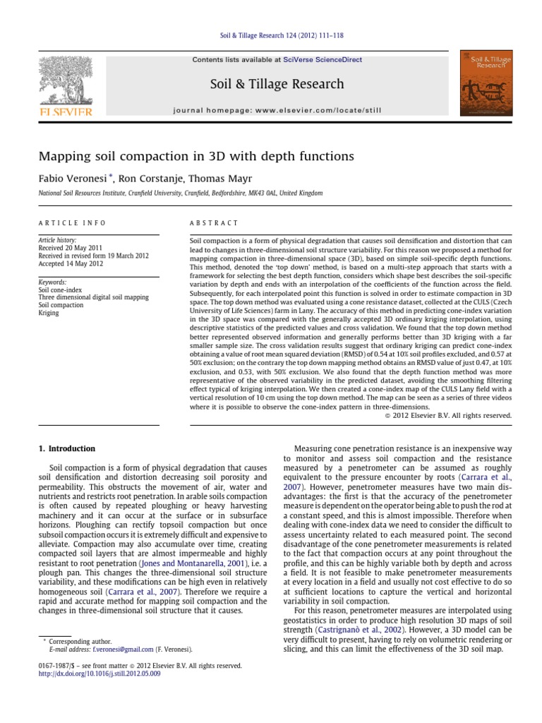 Mapping Soil Compaction in 3D With Depth Functions | PDF | Errors And ...