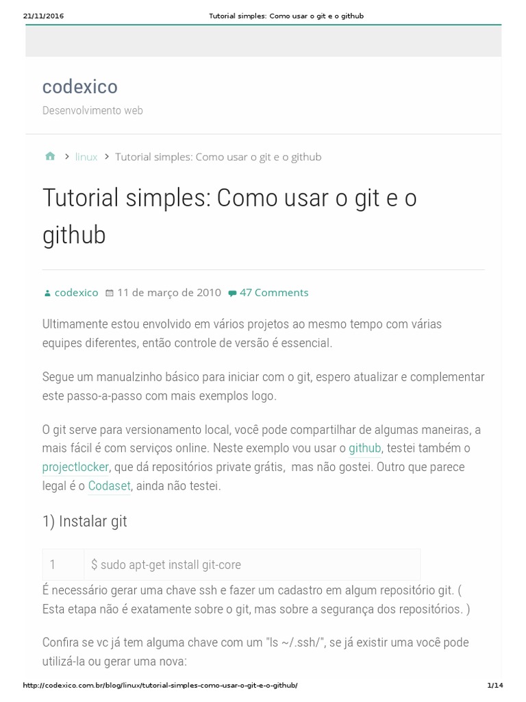 Tutorial Simples - Como Usar o Git e o Github | PDF | Linux | Cápsula ...
