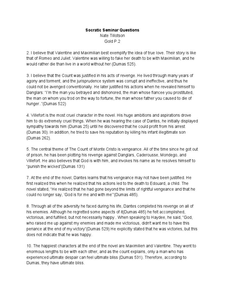 Socraticseminarquestions | PDF | Revenge