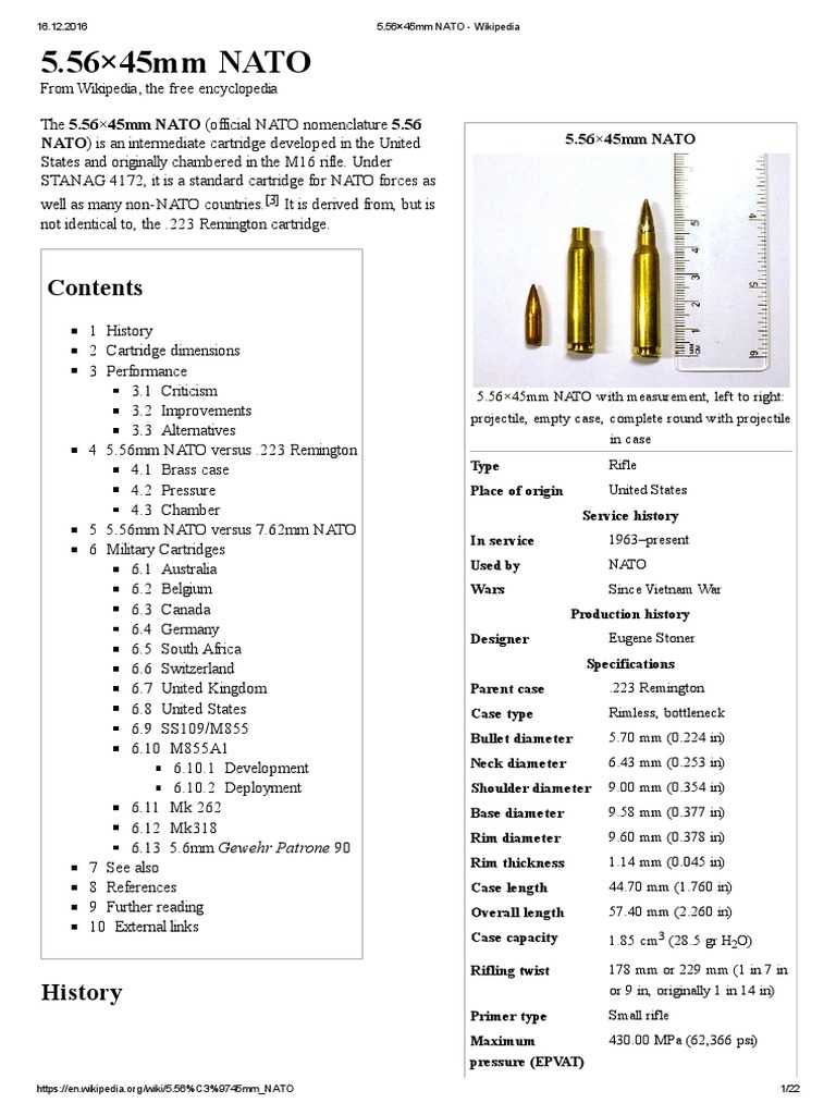 5.56×45mm NATO | Cartridge (Firearms) | Pistol And Rifle Cartridges
