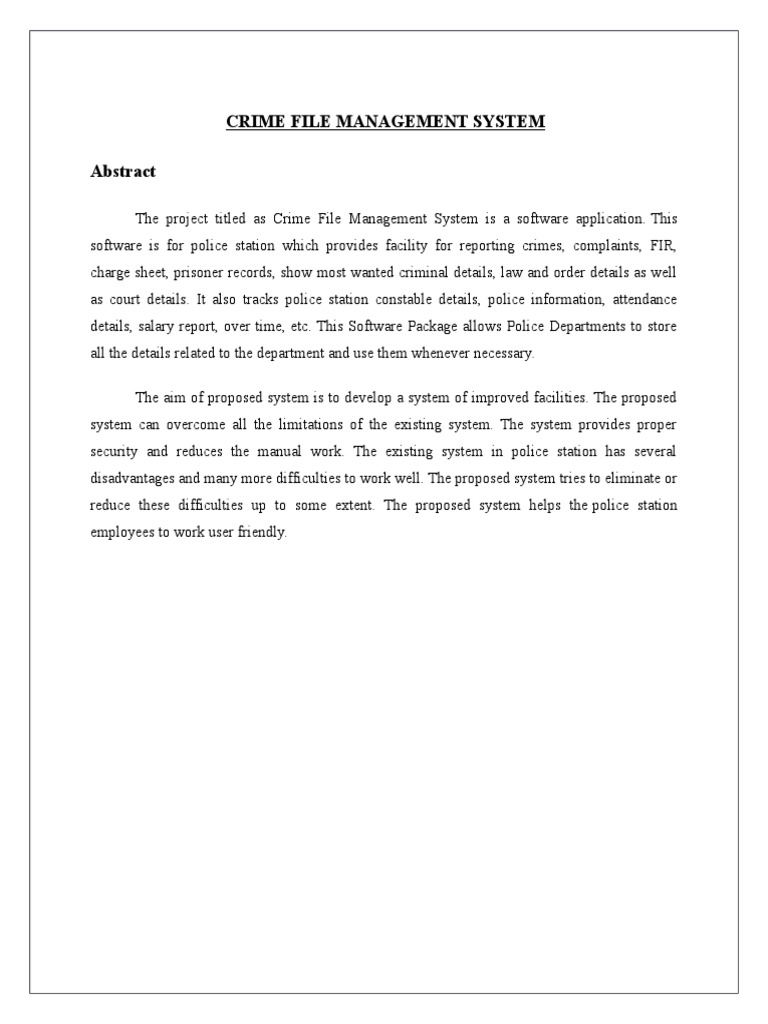 Crime File Management System | PDF | Email | Computer File