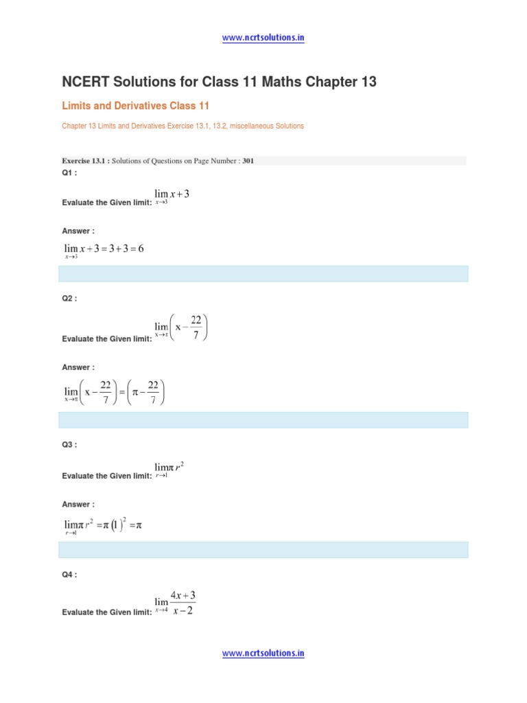 CH 13 Limits Derivatives | PDF | Derivative | Function (Mathematics)