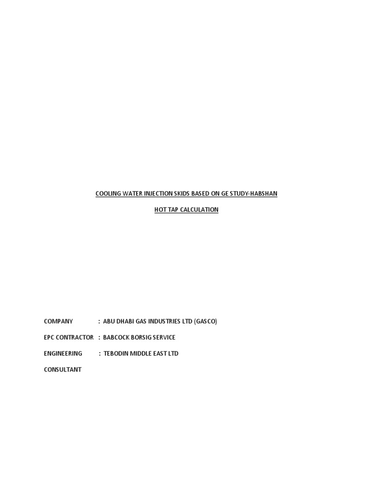 Hot Tap Calculation | PDF | Pipe (Fluid Conveyance) | Welding