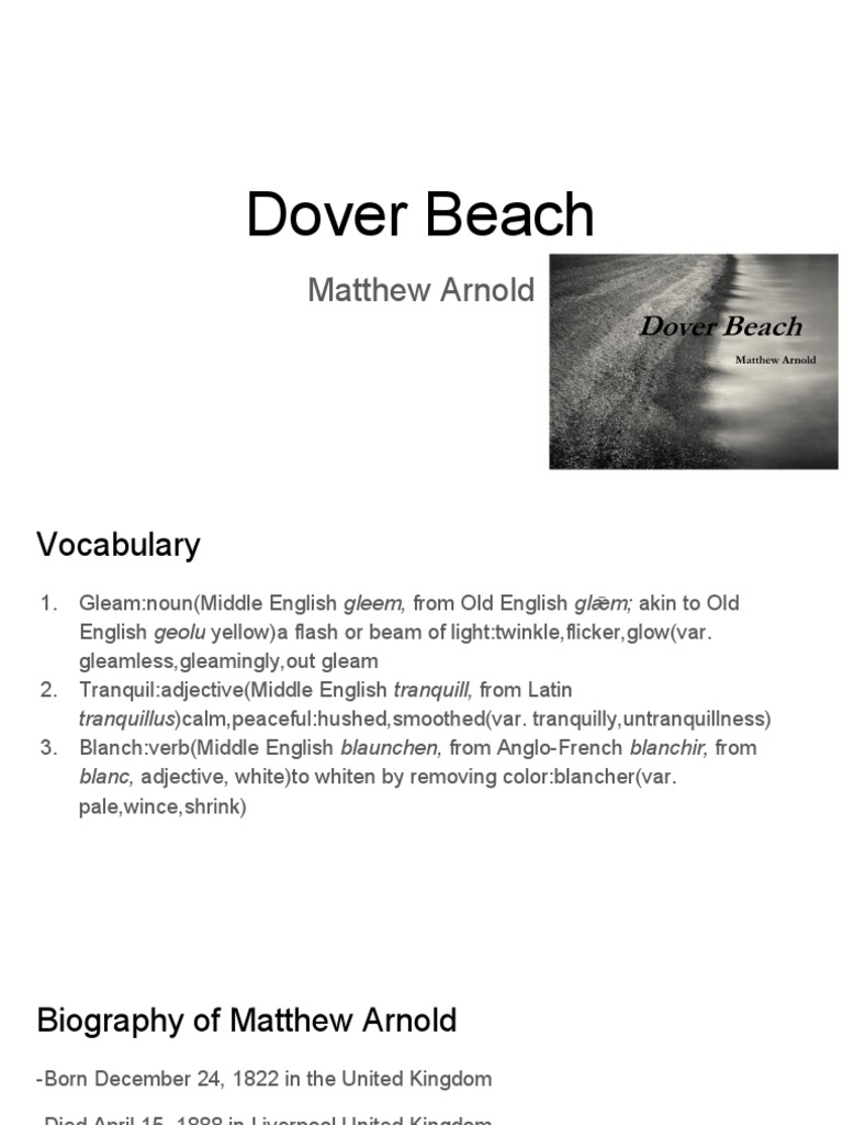 Dover Beach Presentation | PDF | British Poetry | English Poetry