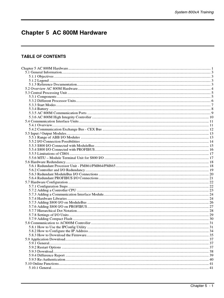 AC 800M Hardware Overview Guide | PDF | Input/Output | Electrical Connector