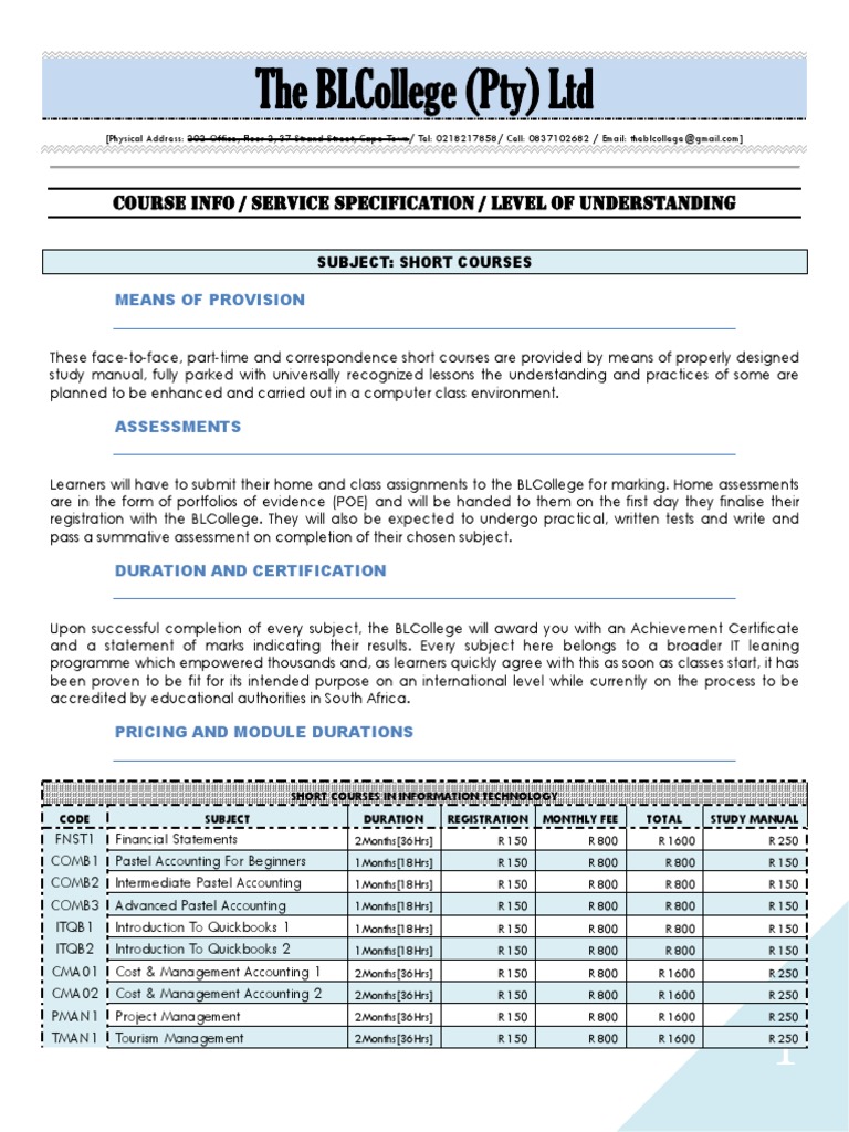 The BLC Short Programmes | PDF | Educational Assessment | Business