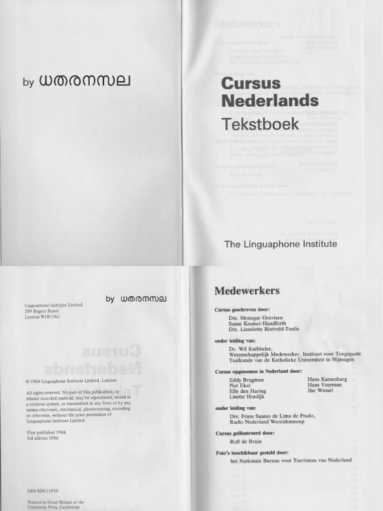 Linguaphone - Cursus Nederlands Textbook (1984) | PDF | Educational ...