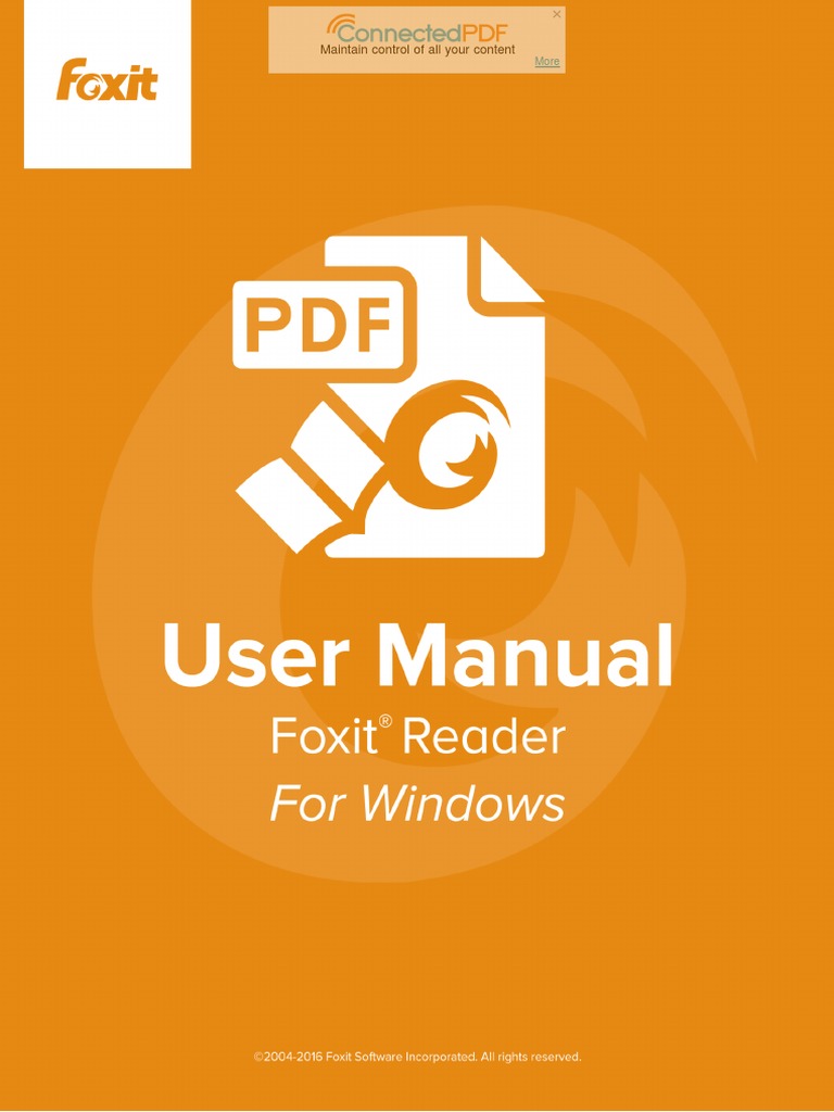 Foxit Reader User Manual: Maintain Control of All Your Content | PDF ...