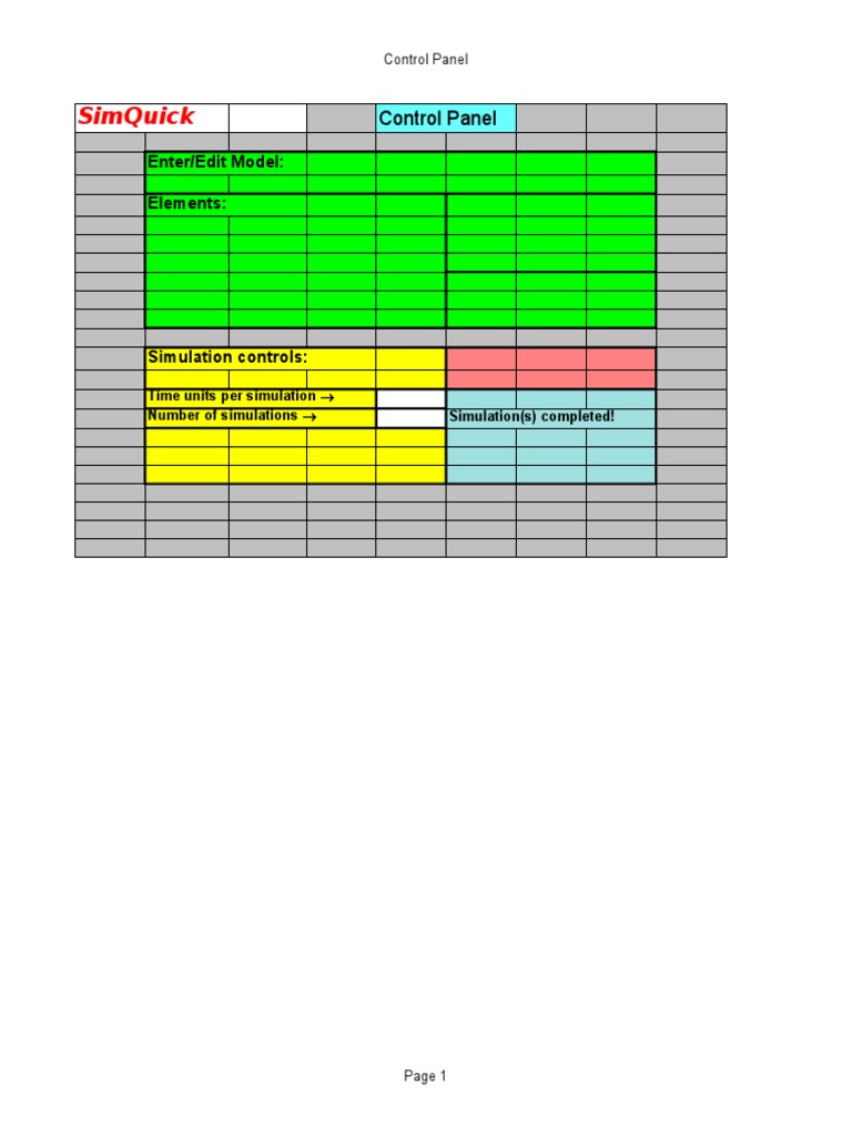 Simquick: Control Panel | PDF