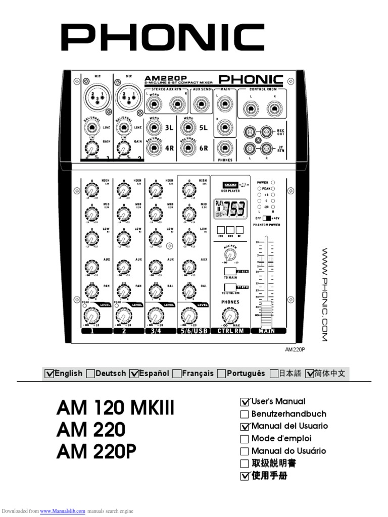 Am 120 Mkiii AM 220 AM 220P: English Deutsch Español Français Português ...