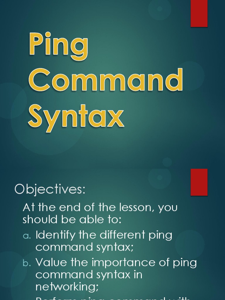7 Ping Command Syntax Pdf Network Architecture Computer Architecture 