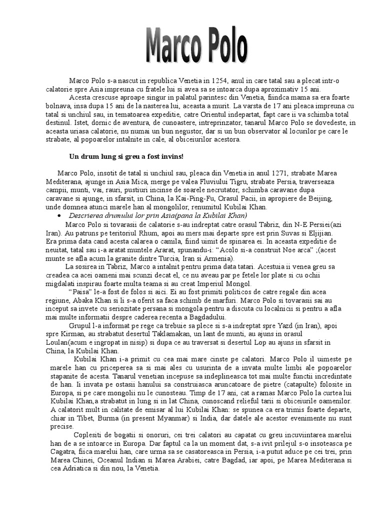 Marco Polo | PDF