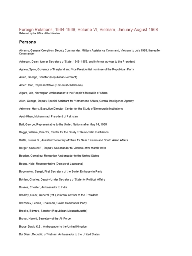 CIA FOIA NA - Vietnam January-August 1968 04 Persons | PDF | Vietnam ...