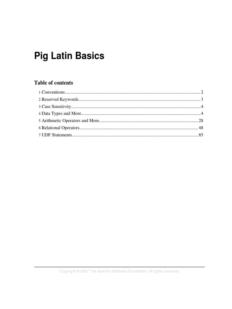 Pig Basics | PDF | Data Type | Boolean Data Type
