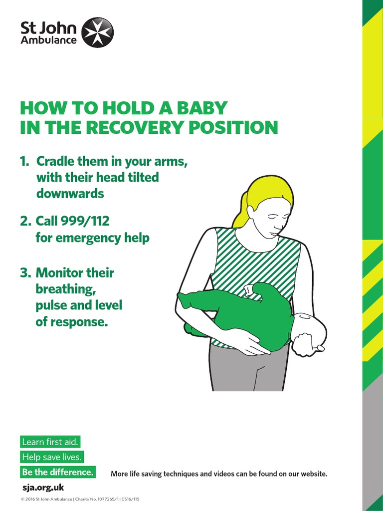 How To Put A Baby in The Recovery Position First Aid Poster 2016 | PDF