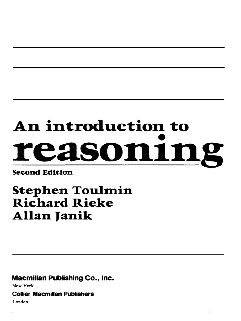 Reasoning: An Introduction To | PDF
