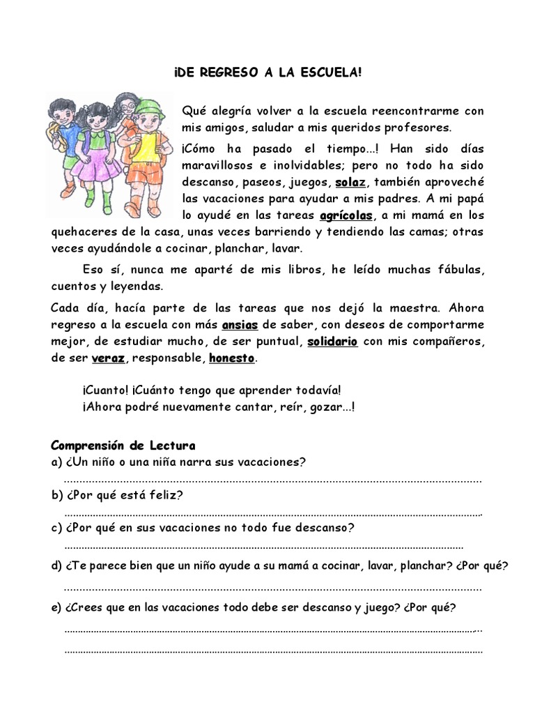 De Regreso A La Escuela | PDF | Diccionario | Heno