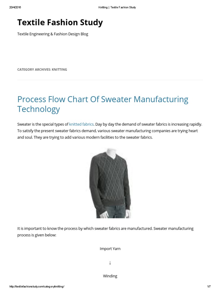 Textile Fashion Study: Process Flow Chart of Sweater Manufacturing ...