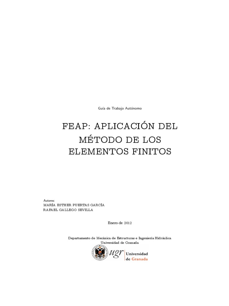 1-FEAP Guion PDF | PDF | Método de elementos finitos | Enseñanza de ...