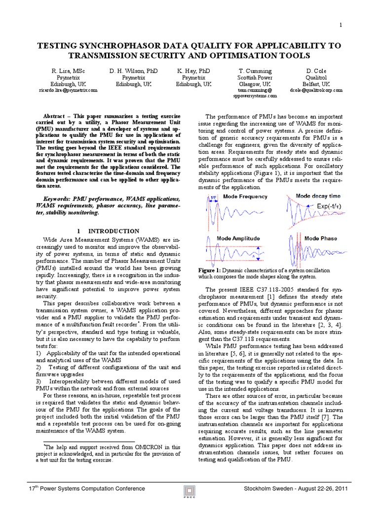 Testing Synchrophasor Data | PDF | Accuracy And Precision | Amplitude