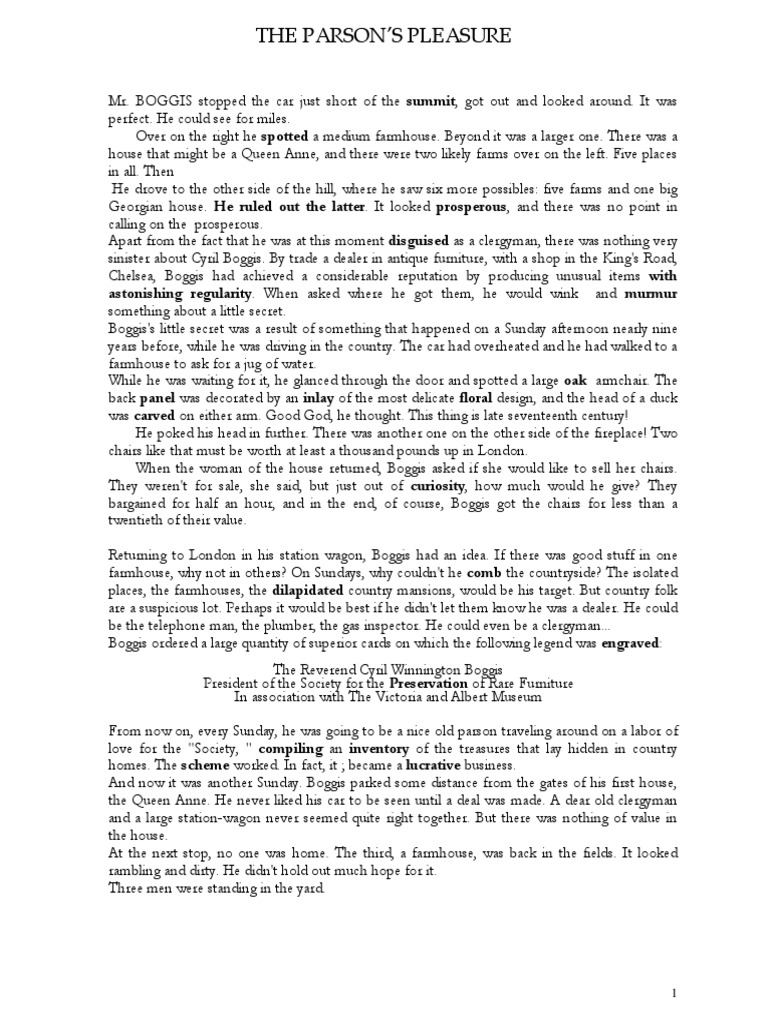 The Parson's Pleasure PDF | PDF