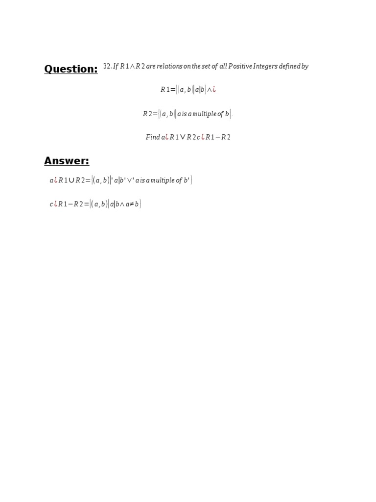 Discrete Mathematics (Relation) | PDF