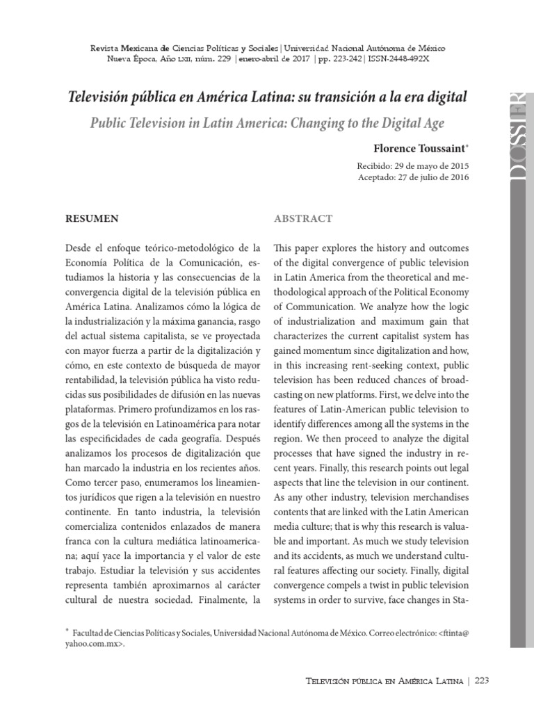 Televisión Pública en América Latina Digital | PDF | Televisión digital ...
